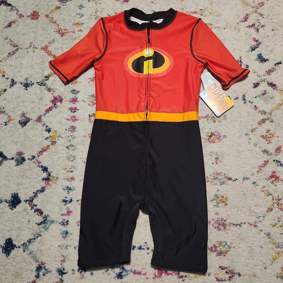 Disney | Swim | Disney Nwt Incredible Kids West Suit Swimsuit Red And ...